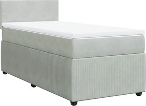 Box spring postel s matrací světle šedá 100x200 cm samet 3289956