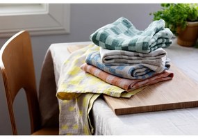 Lněný ručník Koodi, zeleno-mátový