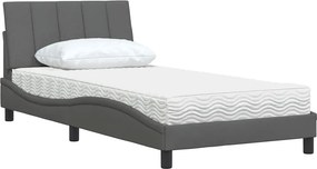 Postel s matrací Hanko tmavě šedá 100 x 200 cm textil 3310511