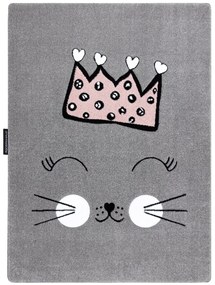 Dywany Łuszczów Dětský kusový koberec Petit Cat crown grey - 200x290 cm