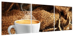Obraz šálku kávy  (120x40 cm)
