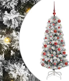Umělý Skládací Vánoční Strom 150 LED Zelená a bílá 120 cm 3395577