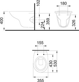 Mereo Mereo, WC závěsný klozet se soft close sedátkem CSS114S, VSD72