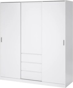 Šatní skříň Simplicity III, bílý lesk