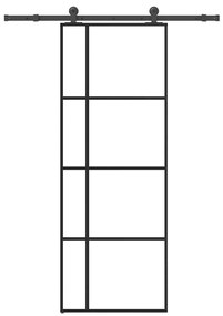 Posuvné dveře s kováním 76x205 cm ESG sklo a hliník