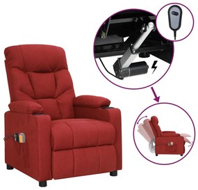 Elektrické masážní křeslo vínové textil 3098830