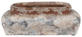 Oválný dekorativní béžový antik terakotový květináč Teracci M - 22*12*8 cm
