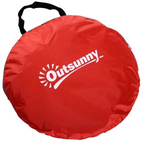 Outsunny beach shell pop up stan 200x150x119cm rychlé automatické stavění z polyesteru v červené barvě pro pláž a kempování | Aosom.de