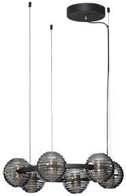LED stmívatelný černo-zlatý moderní lustr Las