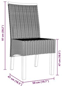 vidaXL Marketos Jídelní židle 2 ks hnědé přírodní ratan