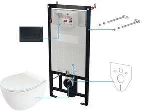 Deante WC set Silia 6v1, podomítkový systém + toaleta -