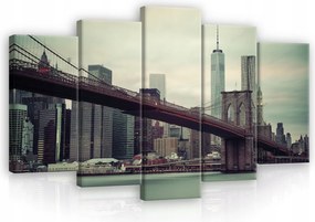 Obraz 100x60 Brooklynský most New York Manhattan panorama město
