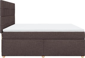 Box spring postel s matrací tmavě hnědá 180x200 cm textil 3293662