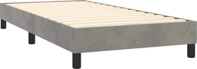 Box spring postel s matrací a LED světle šedá 80 x 200 cm samet 3134549