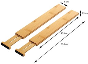 Dřevěná přepážka do zásuvky Ambi, 55,2x6 cm, sada 2ks