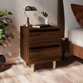 vidaXL Noční stolek s nohami z borového dřeva 40 x 35 x 50 cm [805855] Barva: hnědý dub