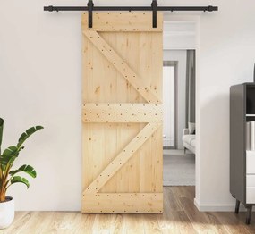vidaXL Posuvné dveře s kováním 85 x 210 cm masivní borové dřevo [3202970]