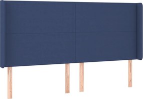 Box spring postel s matrací a LED modrá 200x200 cm textil 3138747