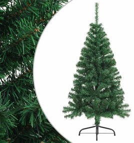 Umělý poloviční vánoční stromek se stojanem zelený 150 cm PVC 321031
