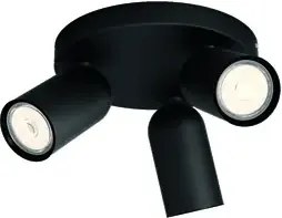 Philips Pongee černá / Bodové svítidlo / 3x GU10 / bez zdroje / IP20