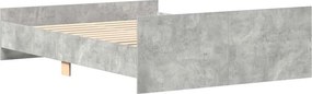 Rám postele s hlavovým a nožním čelem betonově šedý 120x200 cm 3203743