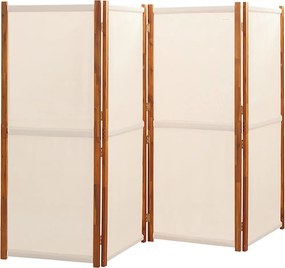 4dílný paraván krémově bílý 280 x 180 cm 319184