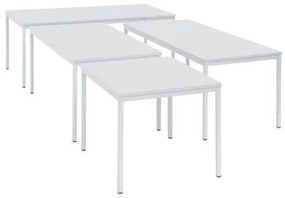 Jídelní stůl Manutan Expert se světle šedým podnožím RAL 7035, 140 x 80 x 75 cm, světle šedý