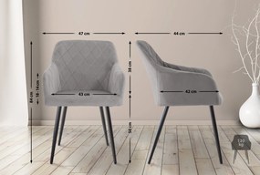 Jídelní židle Shila samet – šedá