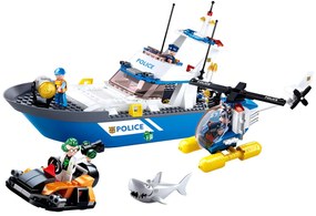 Sluban Policie M38-B0657 Loď, vrtulník a zloděj v člunu