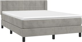 Box spring postel s matrací světle šedá 140x190 cm samet 3130955