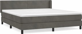 Box spring postel s matrací tmavě šedá 160x200 cm samet 3130848