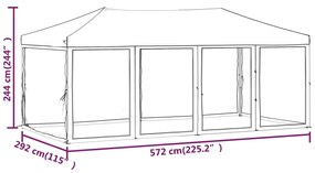 Skládací party stan s bočními stěnami antracitový 3 x 6 m,  93551