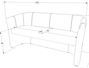 Pohovka Cuba, trojsedák, šedá