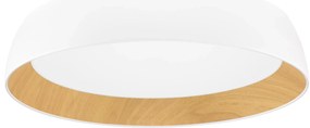 LED stmívatelné bílo-dřevěné moderní stropní svítidlo Sigi 2