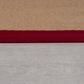 Flair Rugs, Kusový koberec Herringbone Border Kira Red, 120x170, béžová, chodba / předsíň
