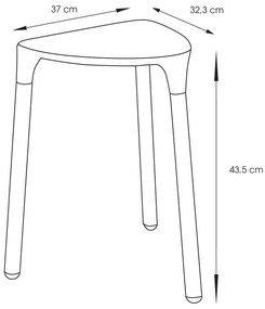 Gedy, YANNIS koupelnová židle, 37x43,5x32,3 cm, bílá, 217202