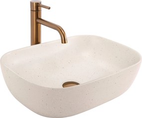 Rea Belinda Sandy, umyvadlo na desku 465x300x135 mm, imitace kamene-béžová, REA-U4000