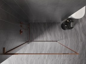 Mexen Kioto-F L sprchová stěna Walk-in s rámem 95 x 202 cm, transparentní 8 mm, růžové zlato - 800-095-174-60-00