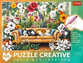 TREFL Puzzle Creative Kočičí oranžerie / 500 dílků / 48 x 34 cm