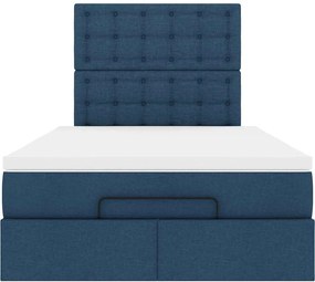 Osmanský rám postele s matrací modrá 120x200cm textil 3313319