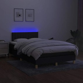 Box spring postel s matrací a LED černá 120 x 200 cm textil 3133863