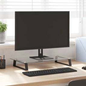 vidaXL Stojan na monitor 60 x 35 x 8 cm tvrzené sklo a kov [374220] Barva: Černá