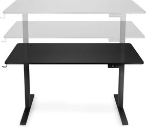Elektrický psací stůl 140 x 60 cm Biago -černý