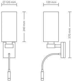 KANDELA - Nástěnná lampa CLK PLUS LED