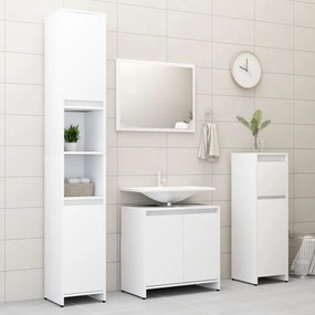 4dílná koupelnová sestava bílá kompozitní dřevo - Default Title