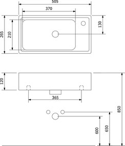 Sapho Orion 7045 umývátko 50 x 25 cm