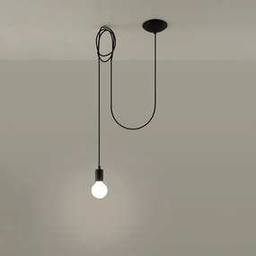 Závěsné svítidlo Edison 1, černé tělo svítidla