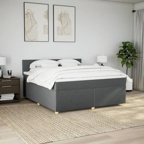 Box spring postel s matrací tmavě šedá 180x200 cm textil 3286753