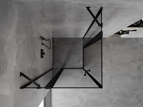 Mexen, Mexen Mist Duo výklopný sprchový kout 95 x 95 cm, černý rám - 8A4-095L-095P-70-70