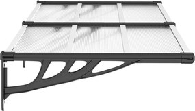 vidaXL Vchodová stříška černá a průhledná 152,5 x 90 cm polykarbonát [153684]